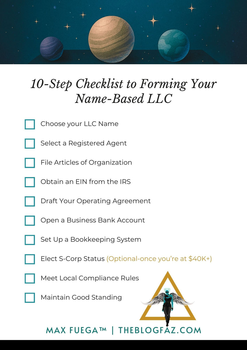 10-Step Checklist to Forming Your Name-Based LLC, Vol. 2 – Editable Le – Buy Martian Merch